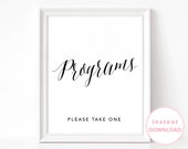 Wedding program sign | Etsy