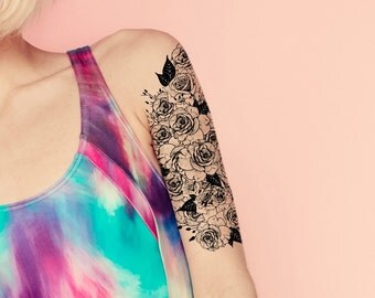 Vintage rose tattoo | Etsy