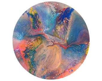 Round canvas art | Etsy