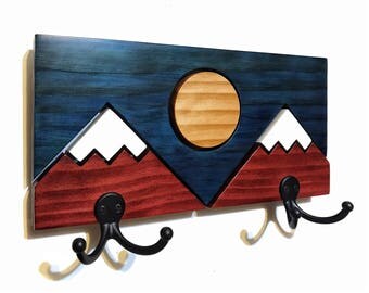 Mountain key rack | Etsy