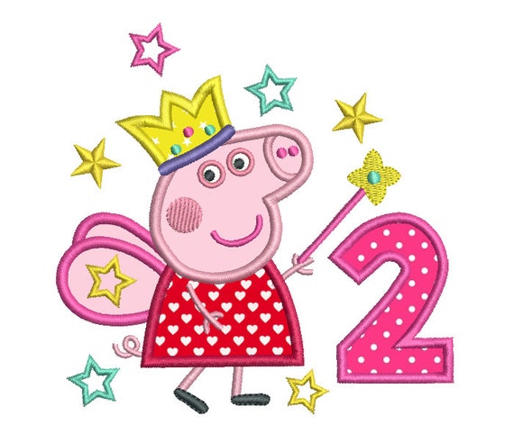2nd Birthday Applique Machine Embroidery Design Girl's