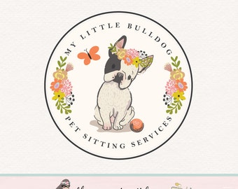 Frenchie dog logo | Etsy