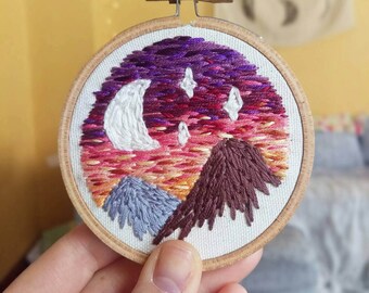 Mountain embroidery | Etsy