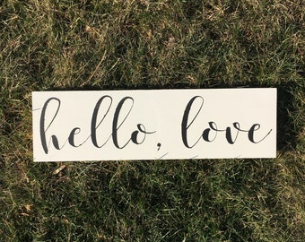 Hello love sign | Etsy