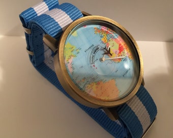 World map watch | Etsy