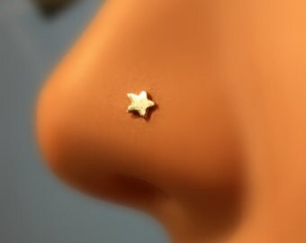 Sterling Silver nose ring Turtle design silver nose stud ball