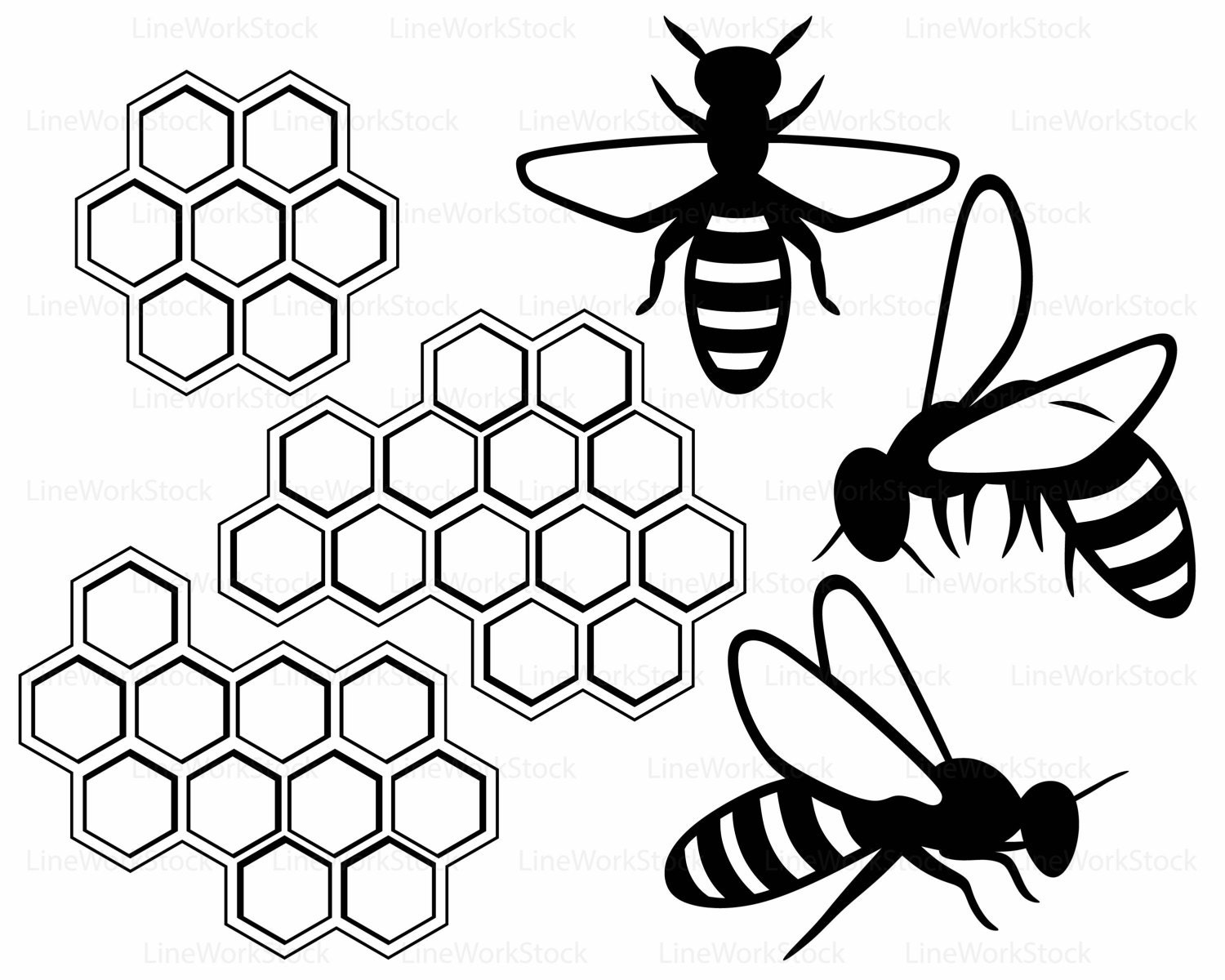BEES svg,bees knees clipart,honey svg,honeycomb silhouette,insect ...