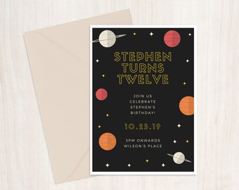 Planets invitation | Etsy
