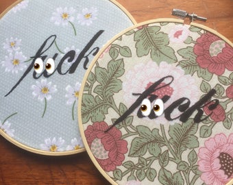 Swear embroidery | Etsy