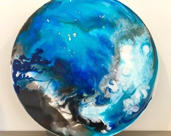 Round canvas art | Etsy