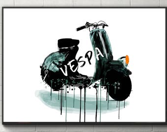 Vespa poster | Etsy