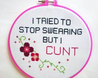 Rude cross stitch | Etsy