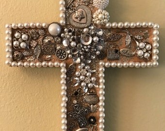 Jeweled wall cross | Etsy