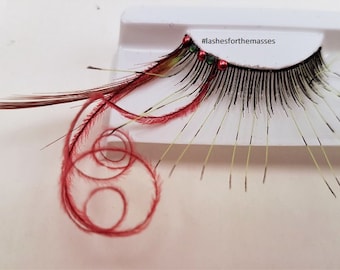 Items similar to Autumn Creme Feather False Eyelashes on Etsy