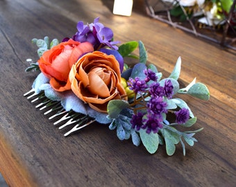 Purple hair comb | Etsy