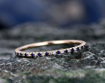 Sapphire band ring | Etsy