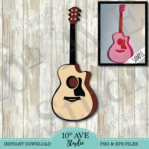 Acoustic Guitar SVG/PNG/EPS Clipart and cut files