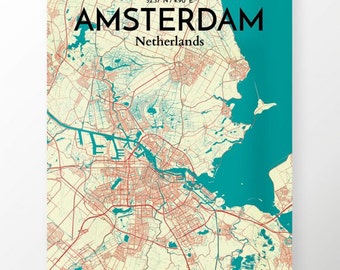 Amsterdam map | Etsy