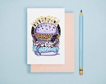 Hamburger card | Etsy