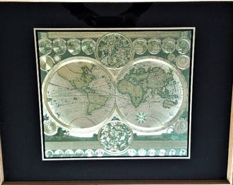 Gold foil world map | Etsy