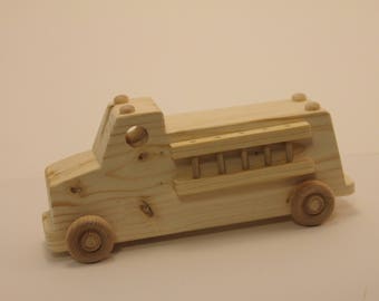 Wooden fire truck | Etsy
