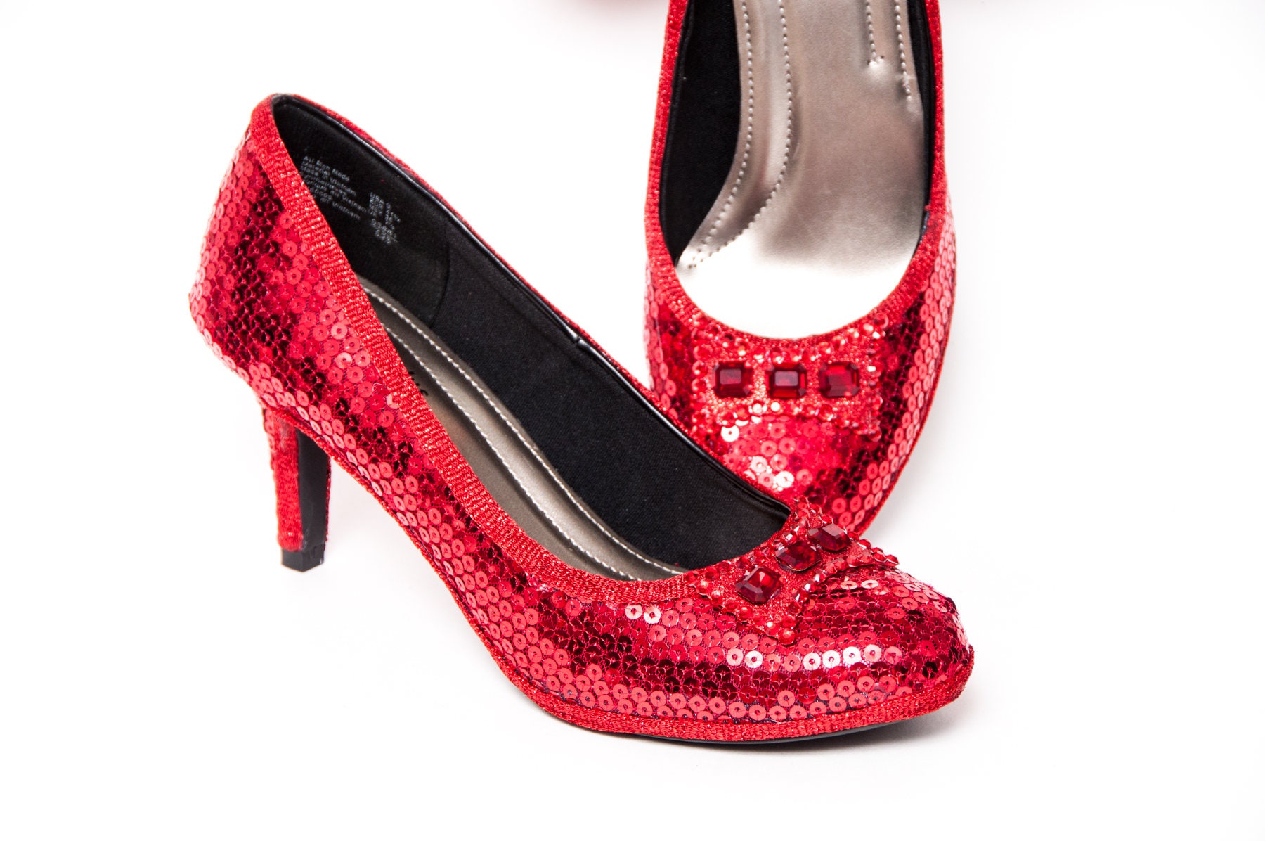 Sequin Red 3 Inch High Heels Shoes by Princess Pumps with