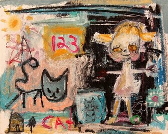 Expressionist cat | Etsy
