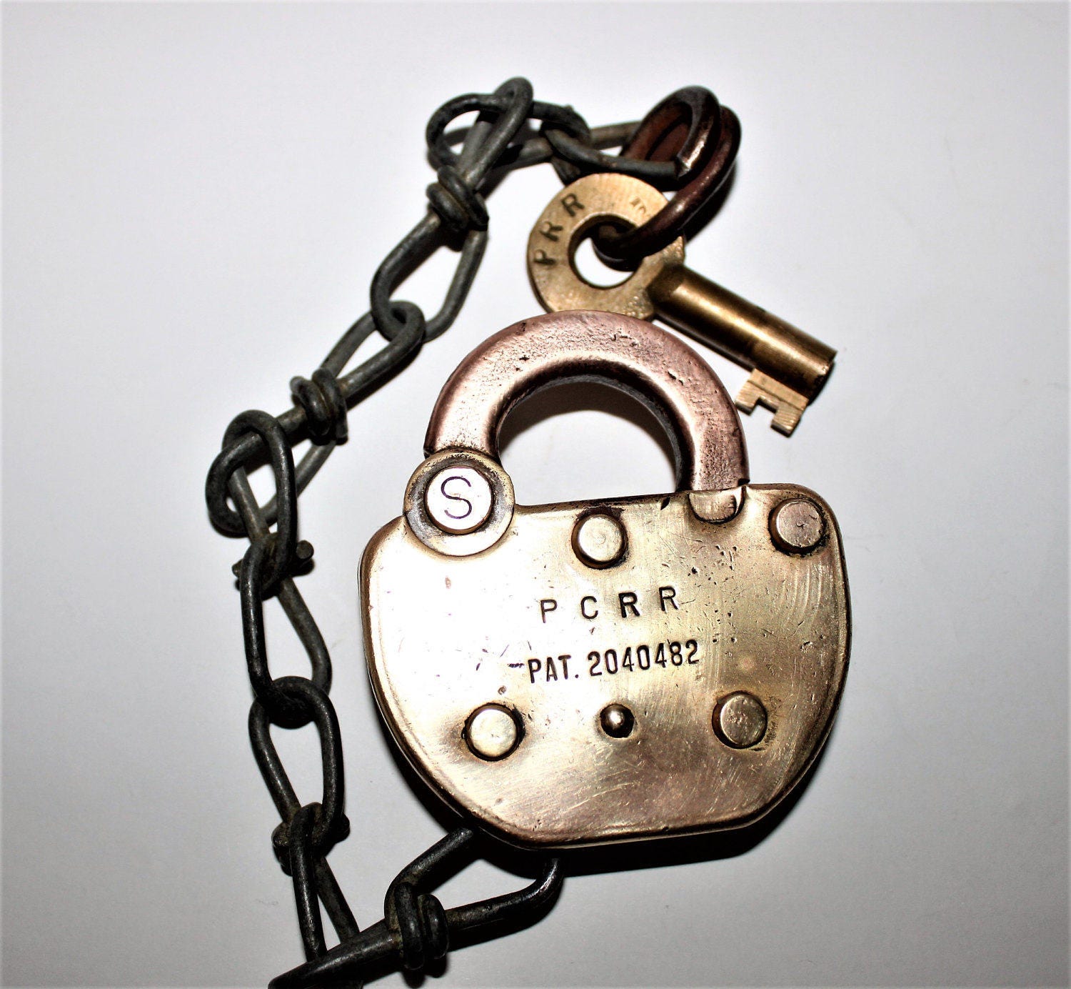 Vintage Solid Brass Adlake Padlock from the Penn Railroad Company ...