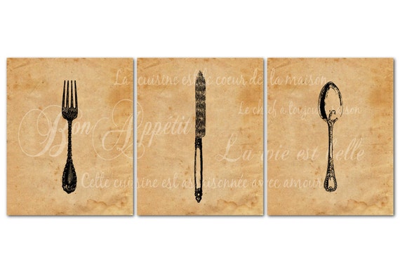 Parisian Kitchen Dining Room Art French Themed Kitchen Print