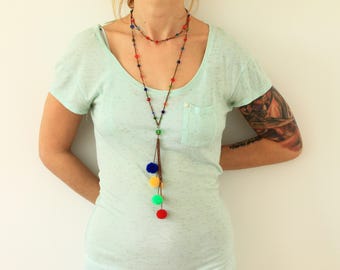 Pom pom jewelry | Etsy