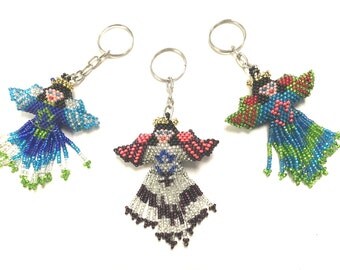 Seed bead keychain | Etsy