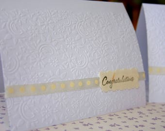White embossed cards | Etsy