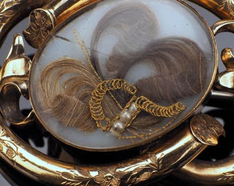 Hair locket brooch | Etsy