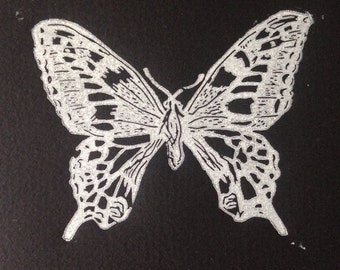 Butterfly linocut | Etsy