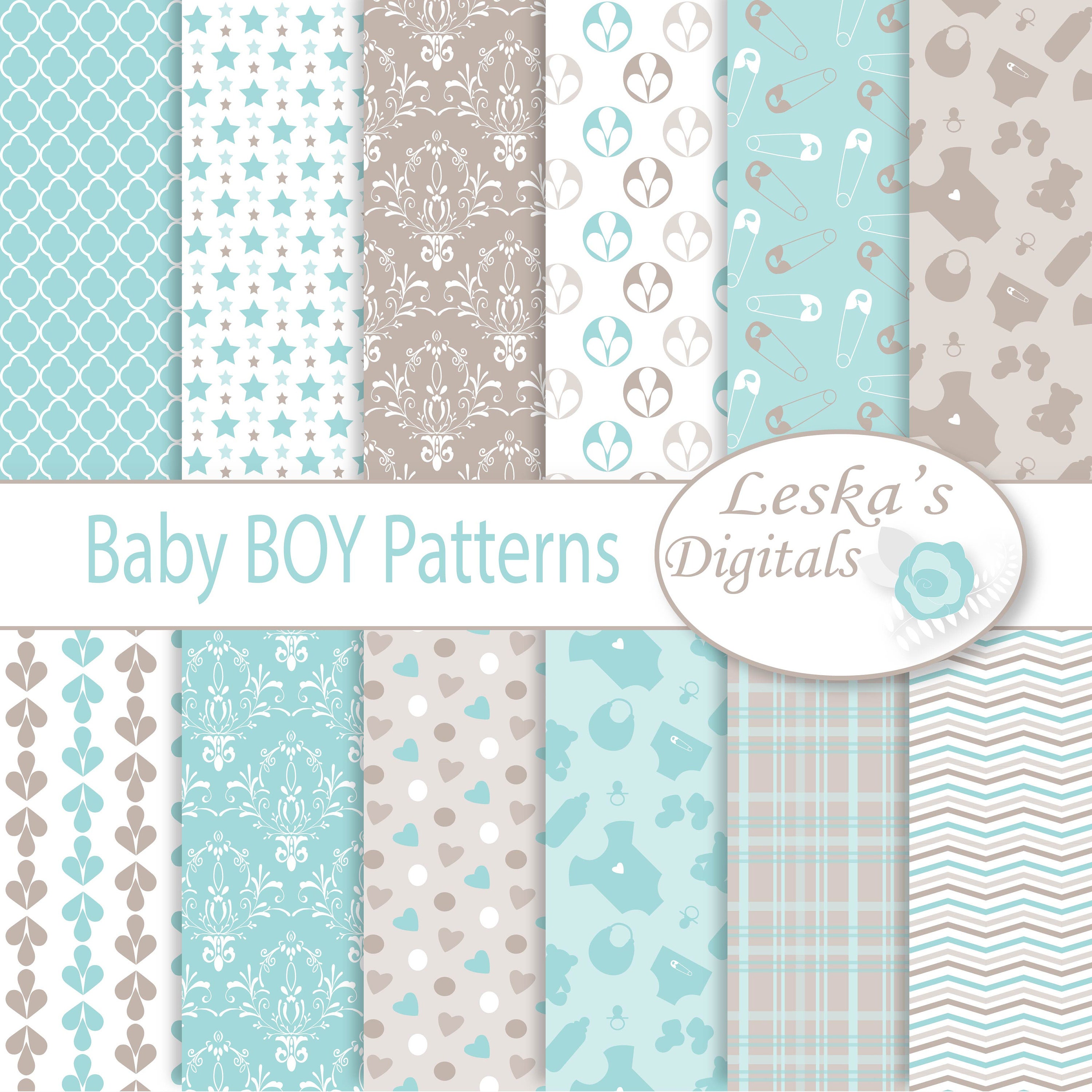 BABY BOY BACKGROUND, Baby Boy Digital Paper, Digital Download Paper ...