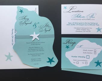 Shell invitations | Etsy