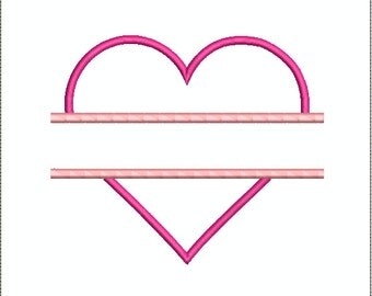 Split heart pattern | Etsy