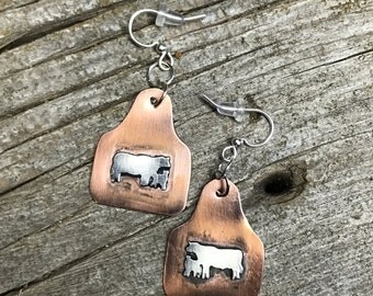 Leather Ear Tag Key Ring