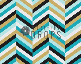 Teal chevron pattern | Etsy