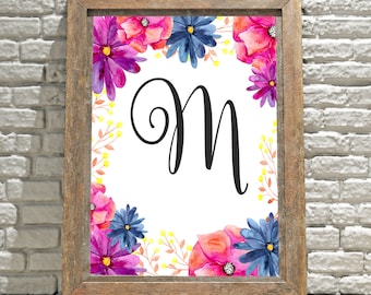 Monogram wall art | Etsy