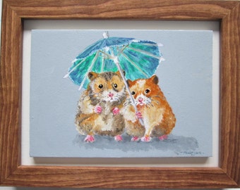 Hamster painting | Etsy