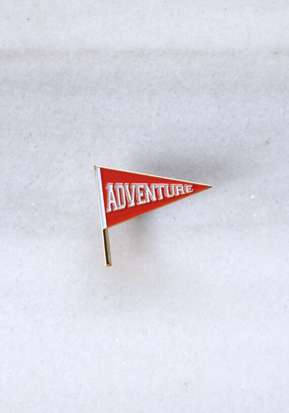 ADVENTURE Enamel Pin Lapel pin Pennant pin Gold enamel