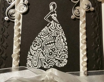 Quilled wedding card | Etsy