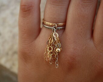 Dangle charm ring | Etsy
