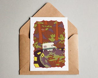 Camping postcard | Etsy