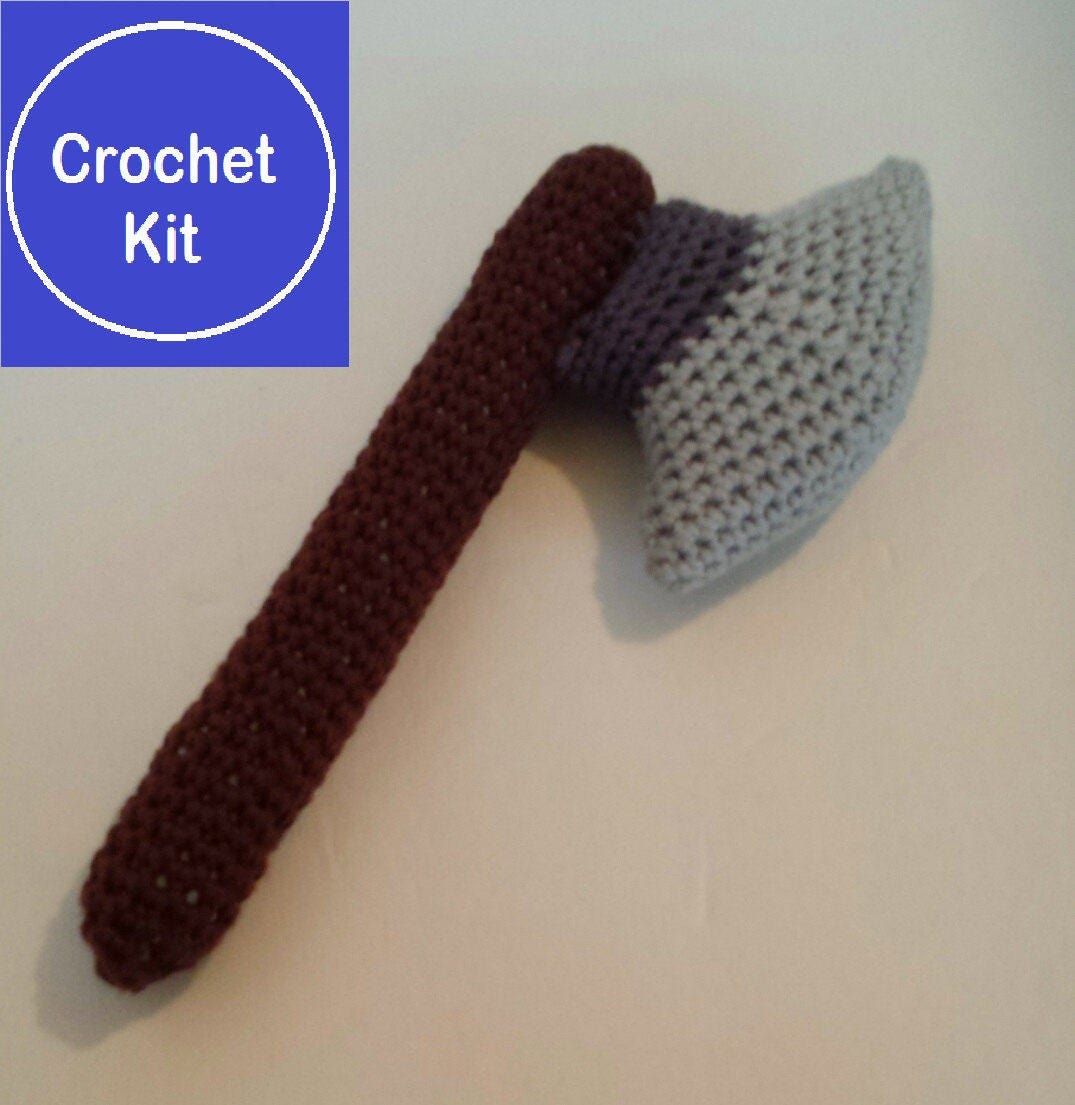 Crochet Kit for Battle Axe Baby Rattle Single or Double