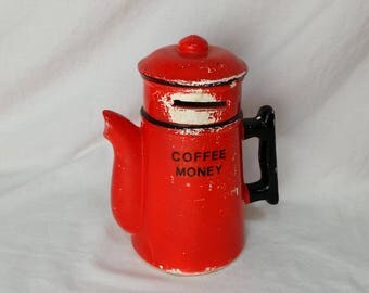 Red coffee pot | Etsy