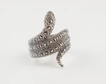 Silver snake ring | Etsy