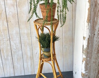 Wicker plant stand | Etsy