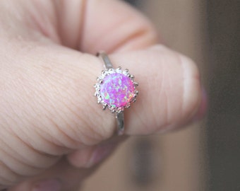 Unique pink fire opal ring related items | Etsy